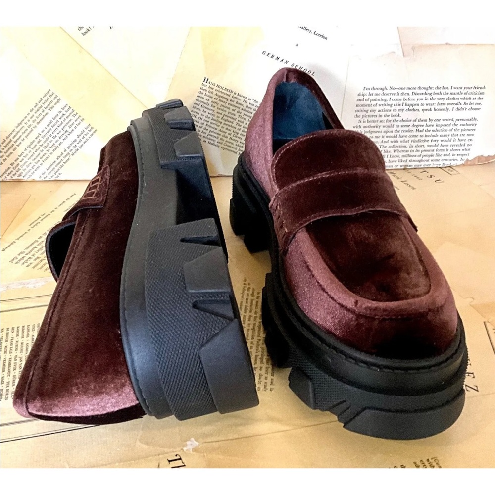 Free People Alohas Trailblazer Velvet Platform Loafer… - Gem